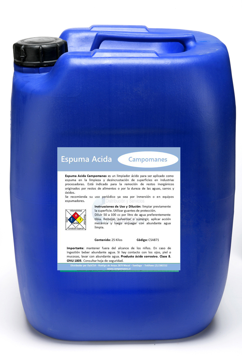 CSA871 Espuma Acida Bidón 25 Kilos