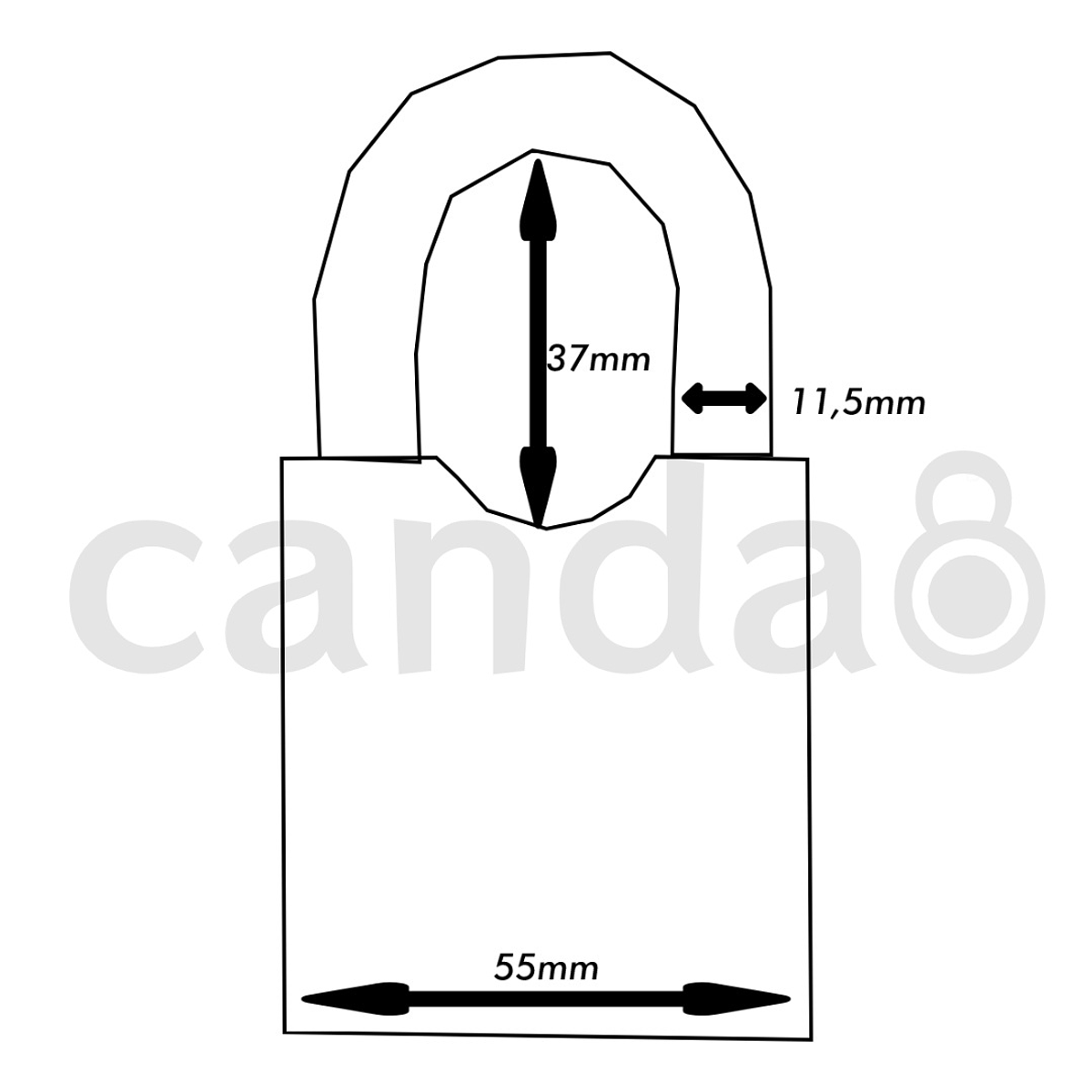 Candado Acero ROCK 83 Llave Normal