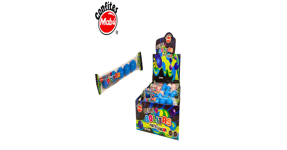 Chicle Bolitas Pinta Lengua 24 piezas
