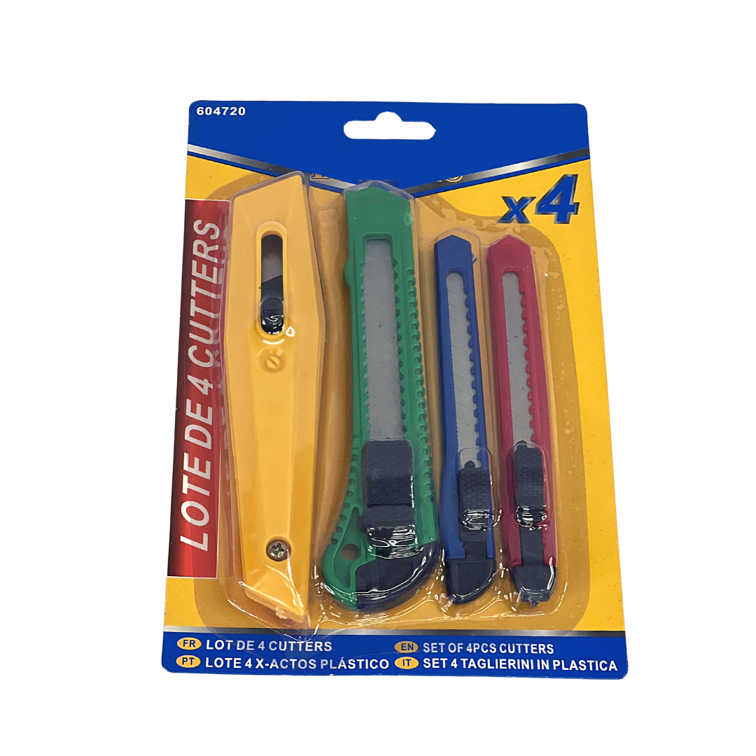 Set 4 Corta Carton Exacto Cuchillo Cartonero | Casa Contigo