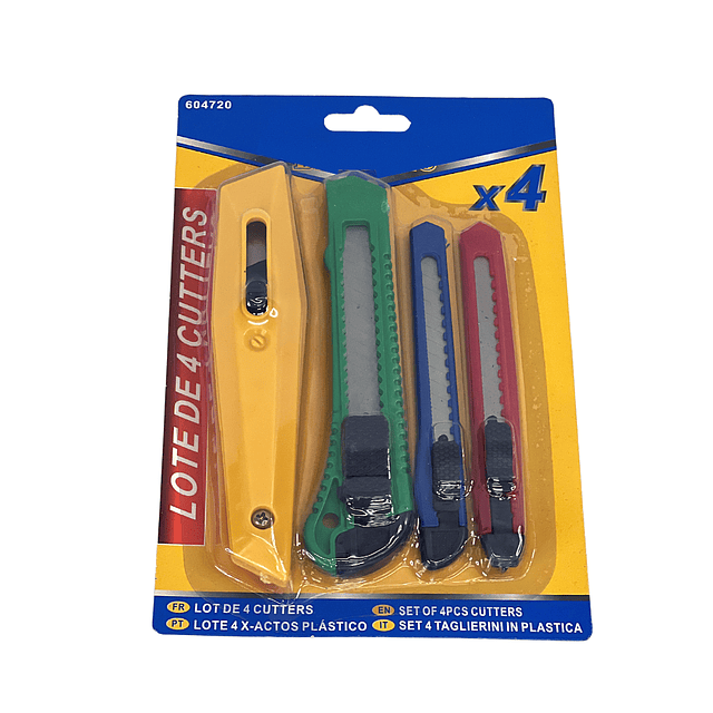 Set 4 Corta Carton Exacto Cuchillo Cartonero