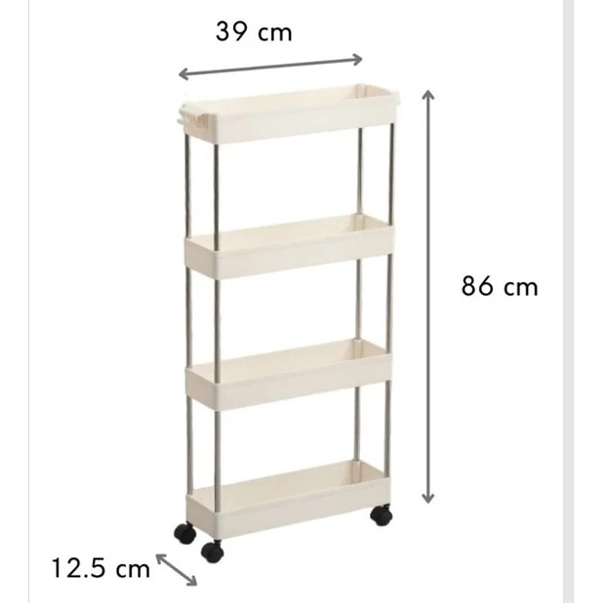 Mueble Estante Organizador Baño Cocina Con Ruedas 4 Niveles | Casa Contigo