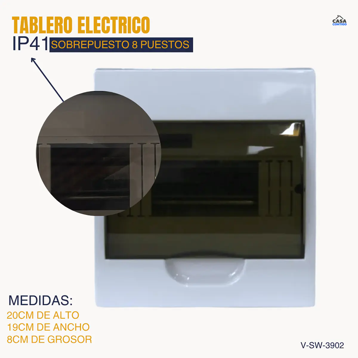 TABLERO ELECTRICO IP 41 SOBREPUESTO 8 PUESTOS | Casa Contigo