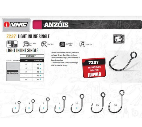 Anzol VMC 7237 - Light Inline Single