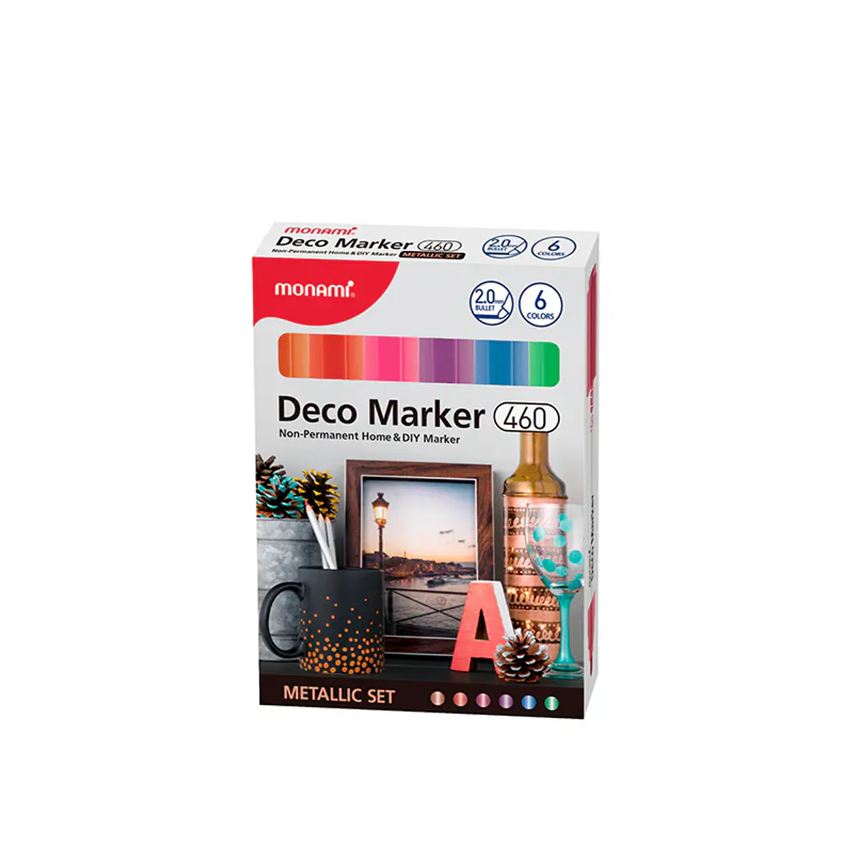 Marcador Deco Marker 460 2.0 mm. 6 Colores Metalicos | La Casa del Arte