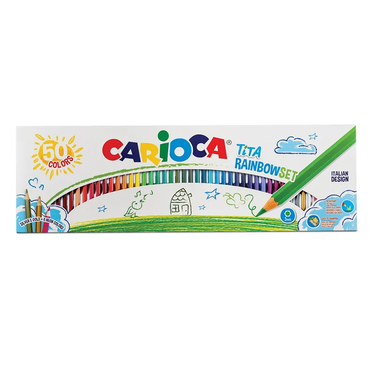 Lapices Color Carioca Tita 50 Colores+2 Metalicos+6 Neon | La Casa del Arte