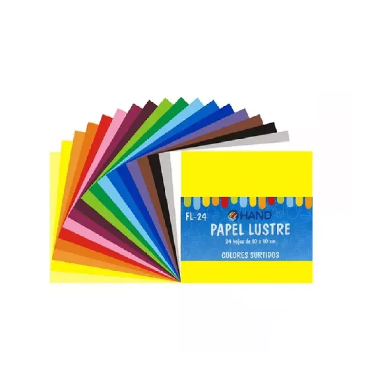 Papel Lustre 24 Hojas 10x10cm | La Casa del Arte