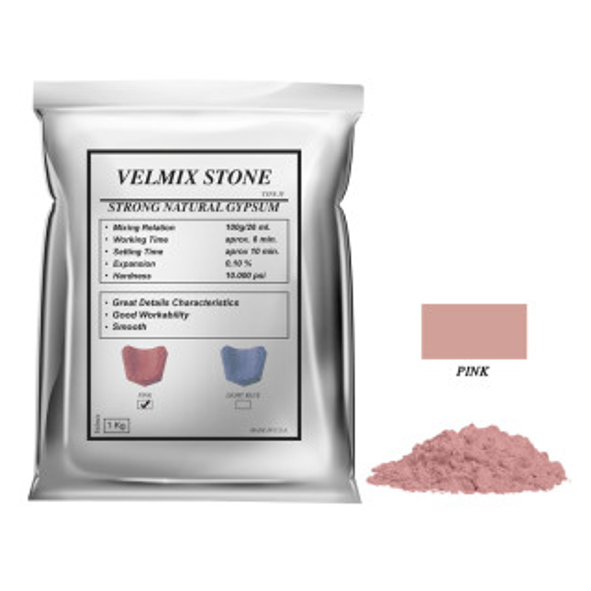Yeso Velmix® Stone Tipo IV Color Rosado
