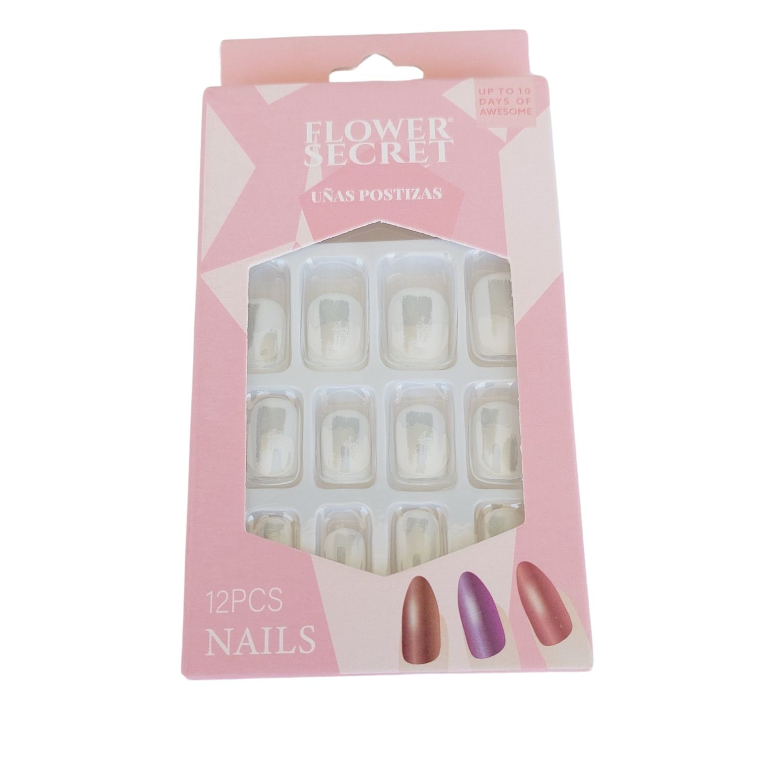 💅 Set de 12 Uñas Postizas Adhesivas Flower Secret – Color y
