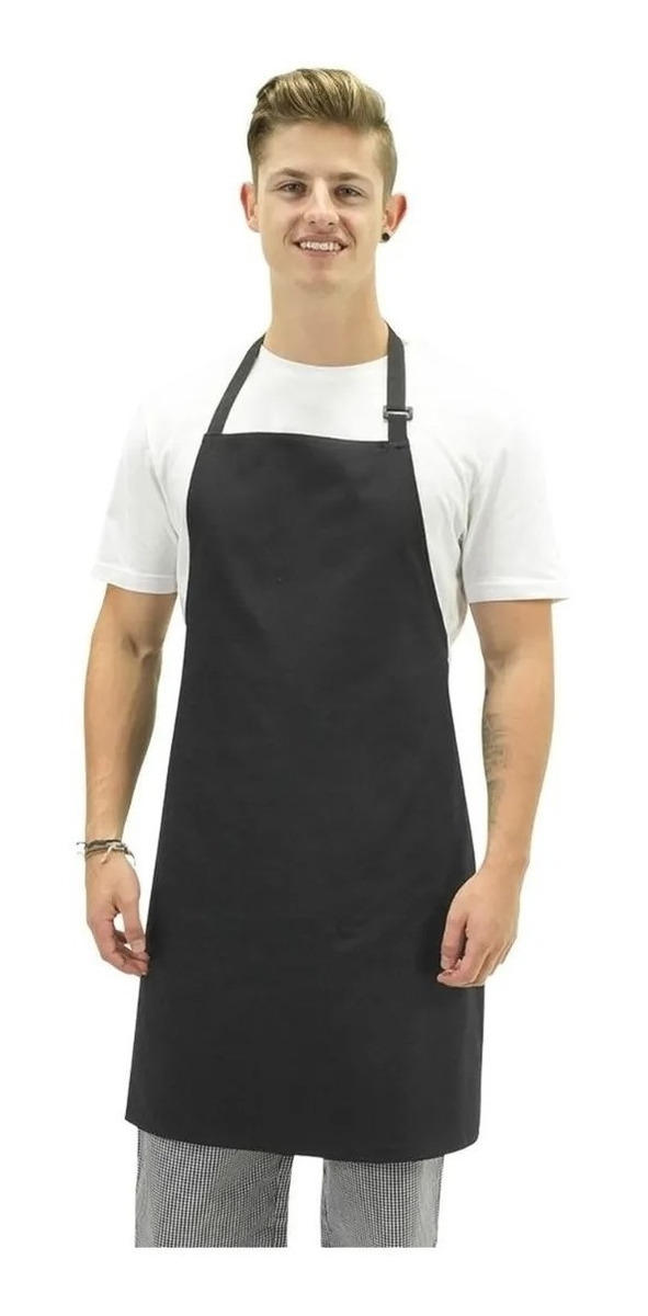 Pechera Delantal Negro Cocina Gastronomia Unisex