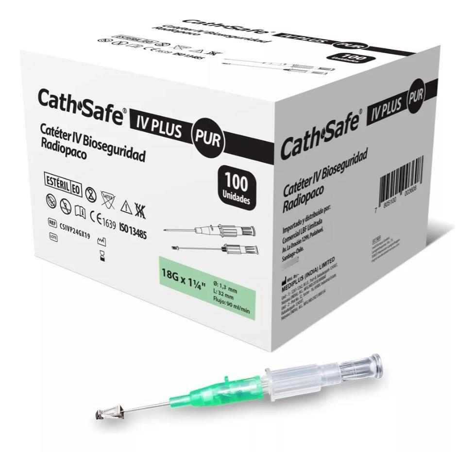 Cateter Seguridad Cathsafe Iv Plus Pur 18g X 32mm Caja x 100