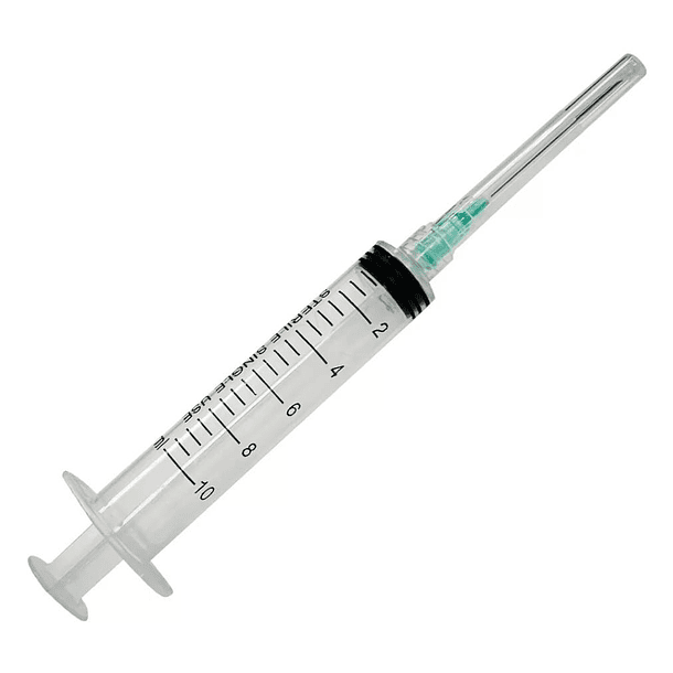Jeringa Luer Lock 10cc Grad 2ml C/aguja 21gx1 1/2 Caja x 100
