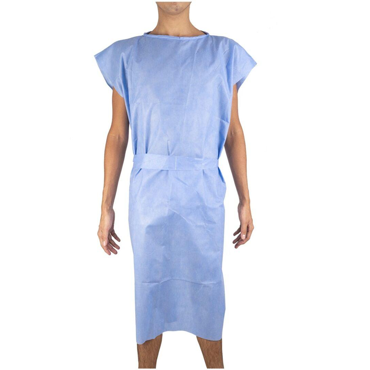 Bata Paciente Desechable Sin Manga Azul 10 Un