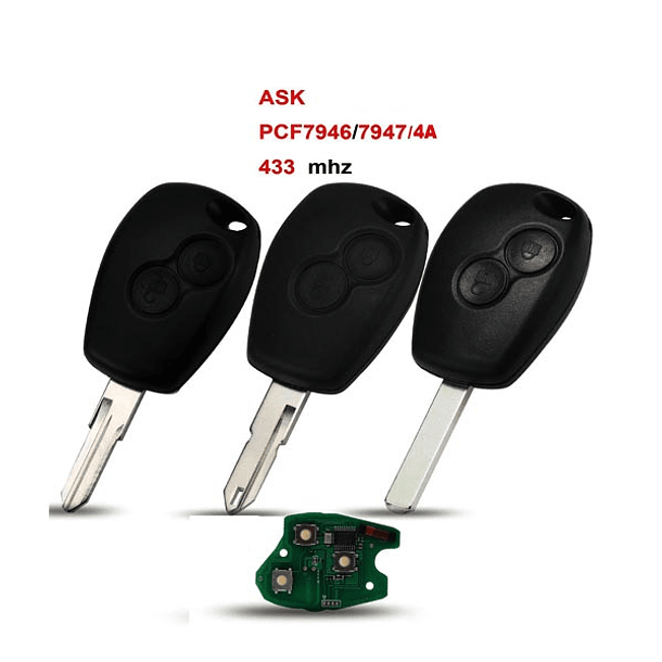 Llave con chip Renault Kangoo, laguna Twingo
