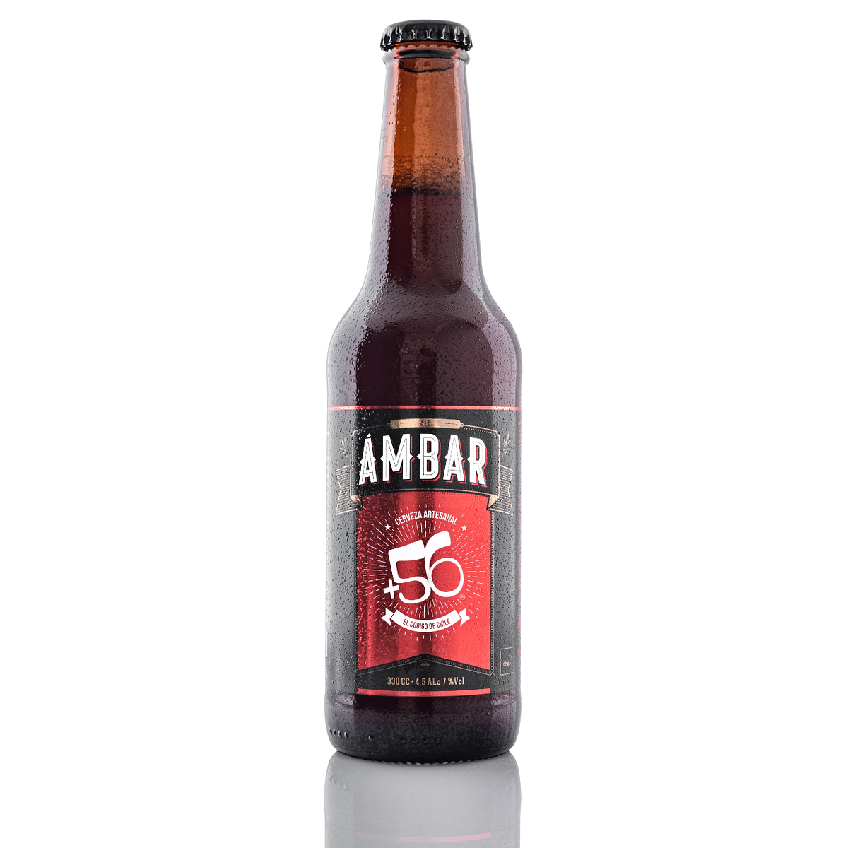 Cerveza Artesanal +56 - Botella Ámbar Ale
