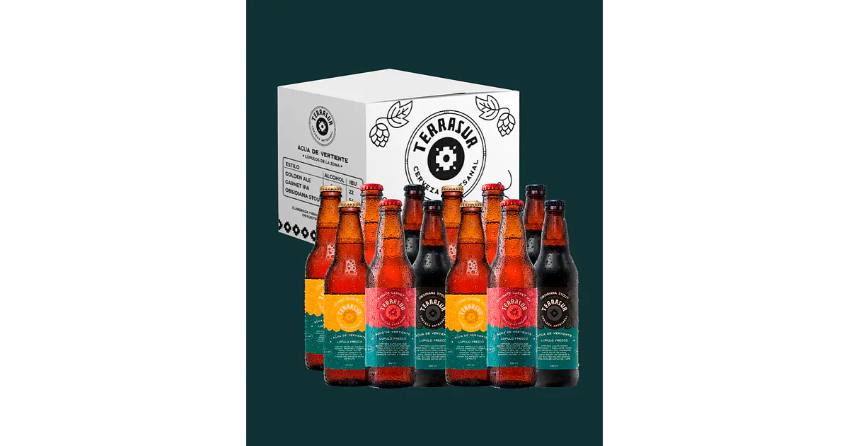 Caja surtida 12 Cervezas Terrasur 330 cc