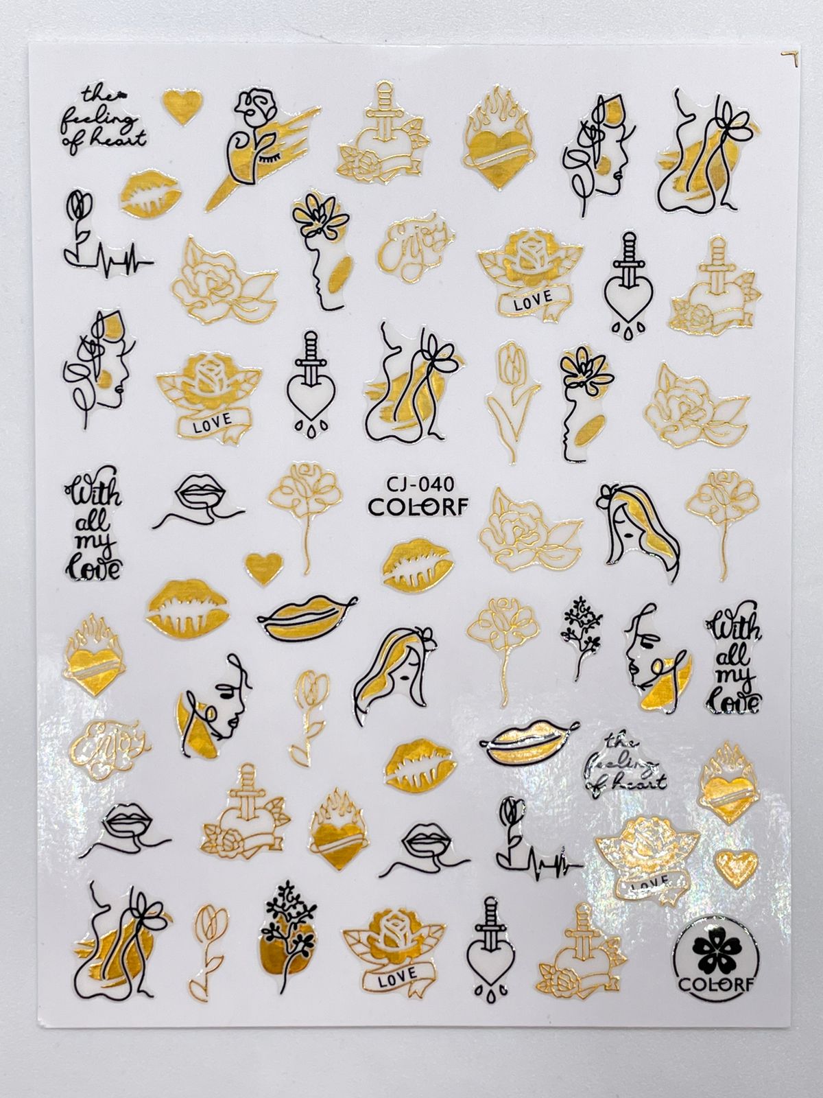 sticker de besitos dorados CJ-040