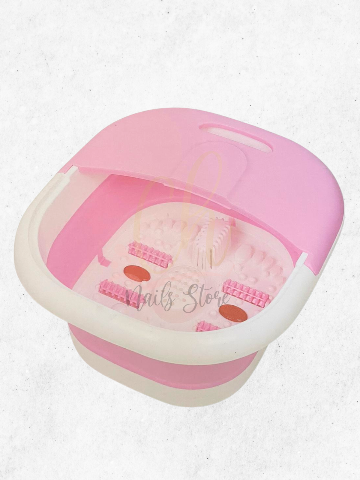 Spa de pies electronico plegable rosado y gris pedicure