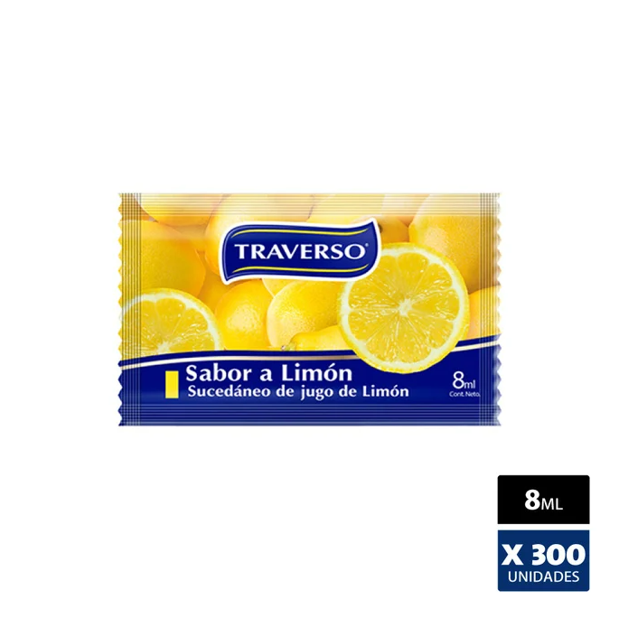 Sucedáneo De Limón Sachet 8 Ml X 300 Unidades Traverso