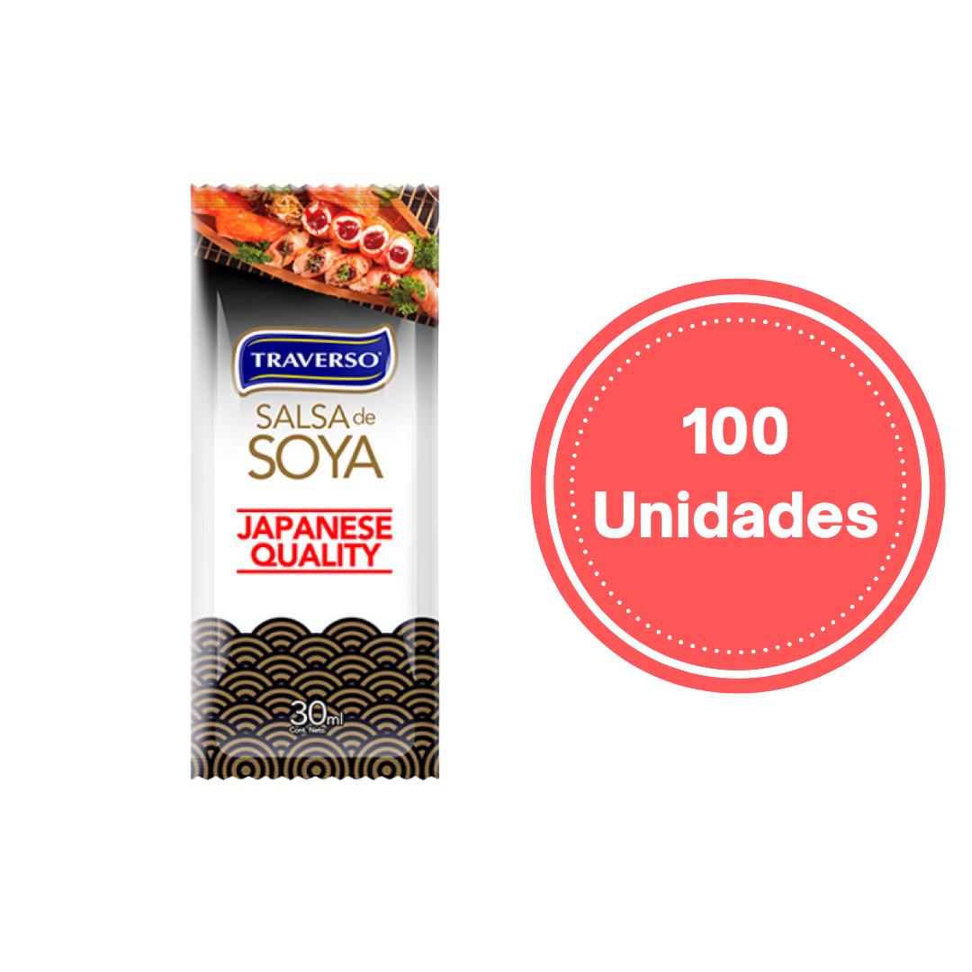 Salsa de Soya Sachet Premium 30 ML (100 unidades) Traverso