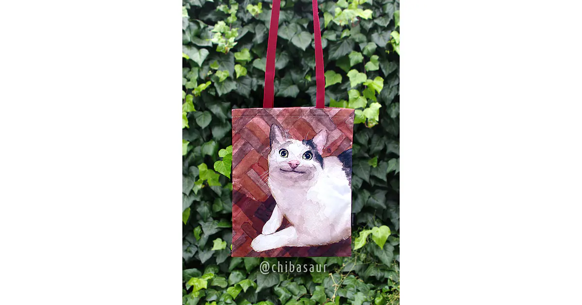 Tote bag Meme Polite Cat Chibasaur
