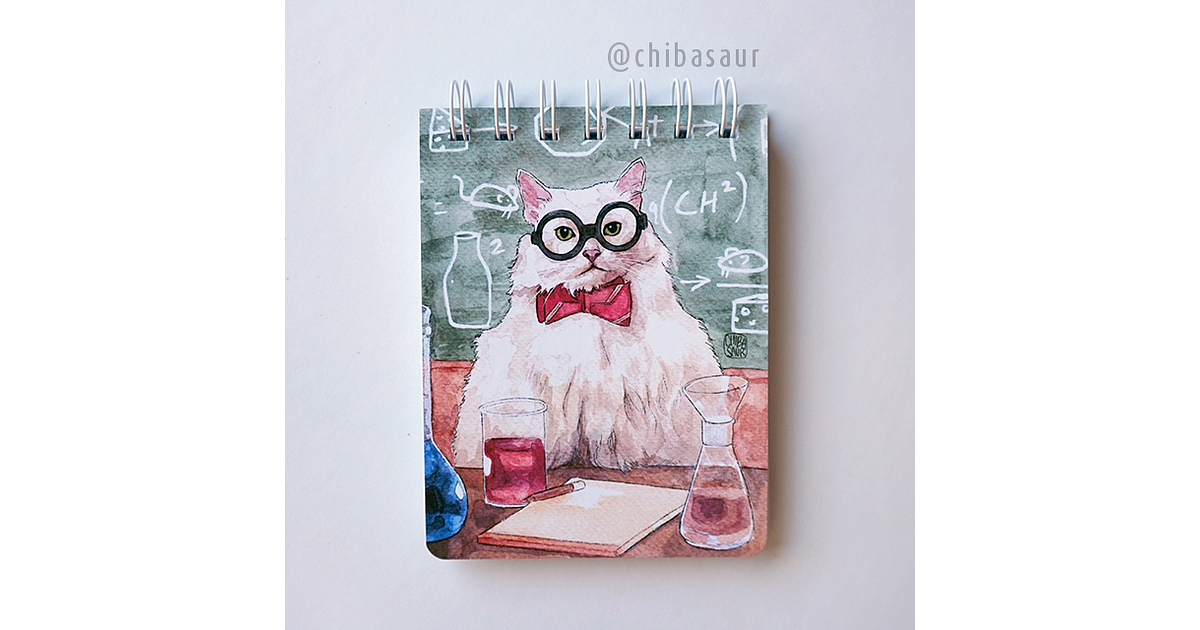 Croquera mini Meme Gato Científico