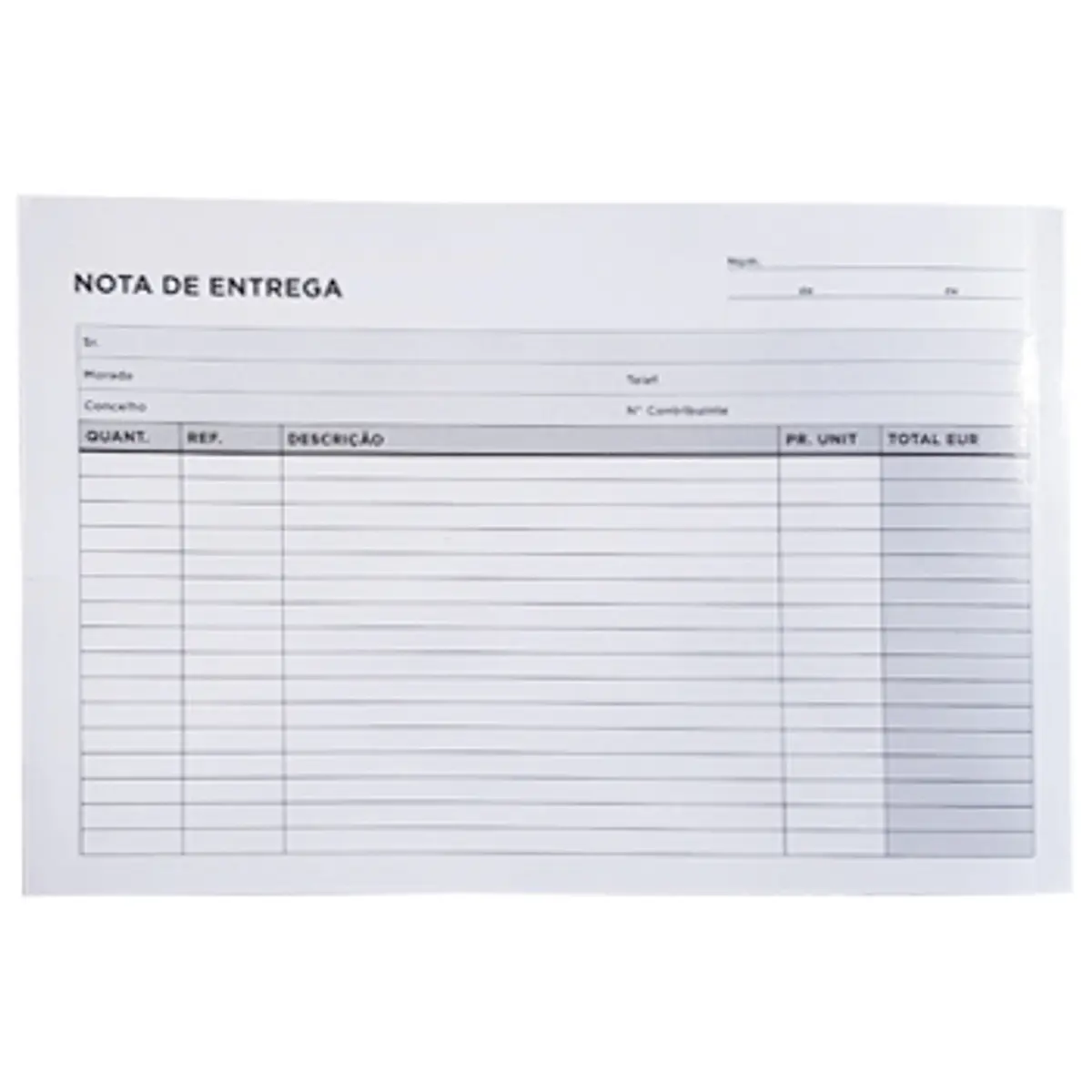 Bloco Nota de Entrega c/ Duplicado