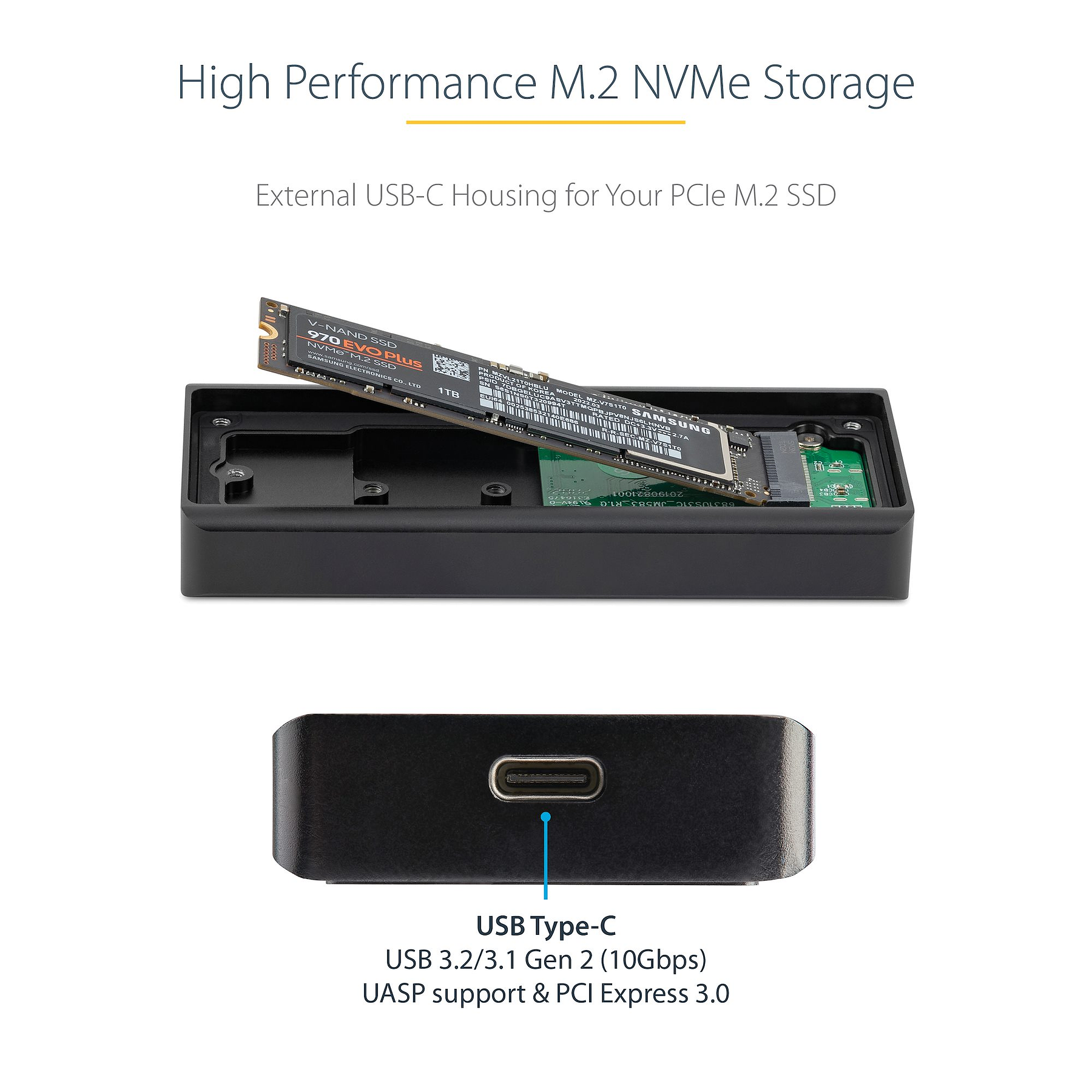 StarTech Caja USB-C de 10Gbps a SSD NVMe M.2