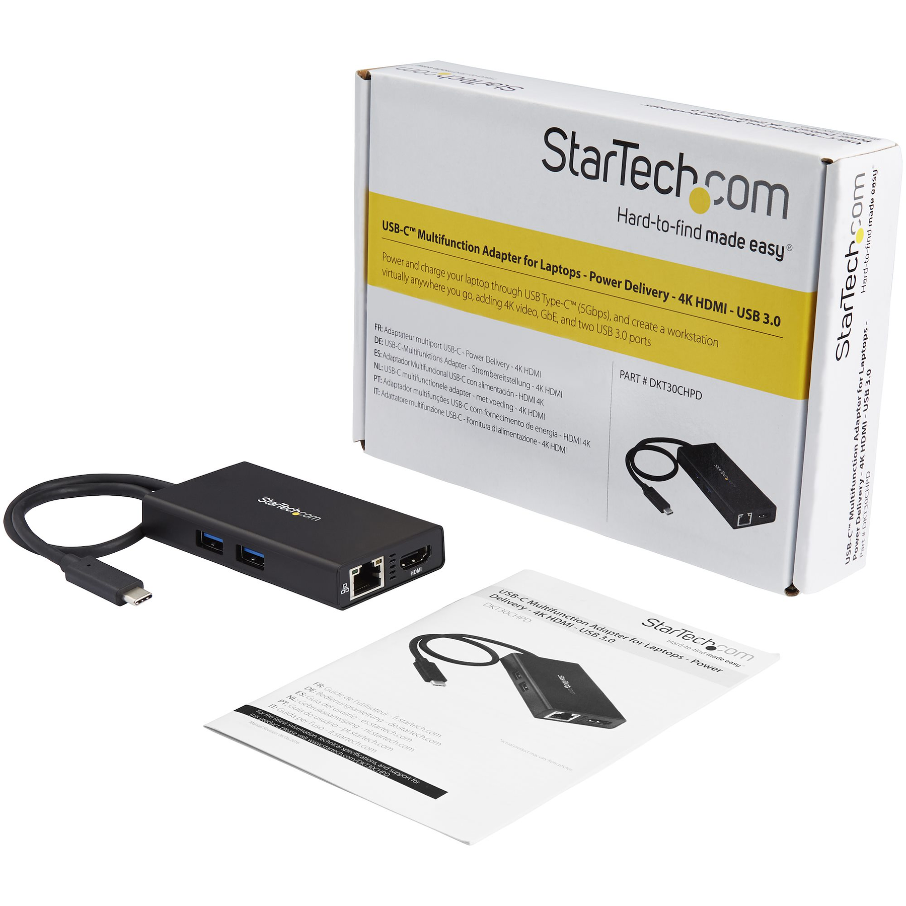 StarTech Adaptador Multipuertos USB-C con HDMI de 4K- 2x Pue