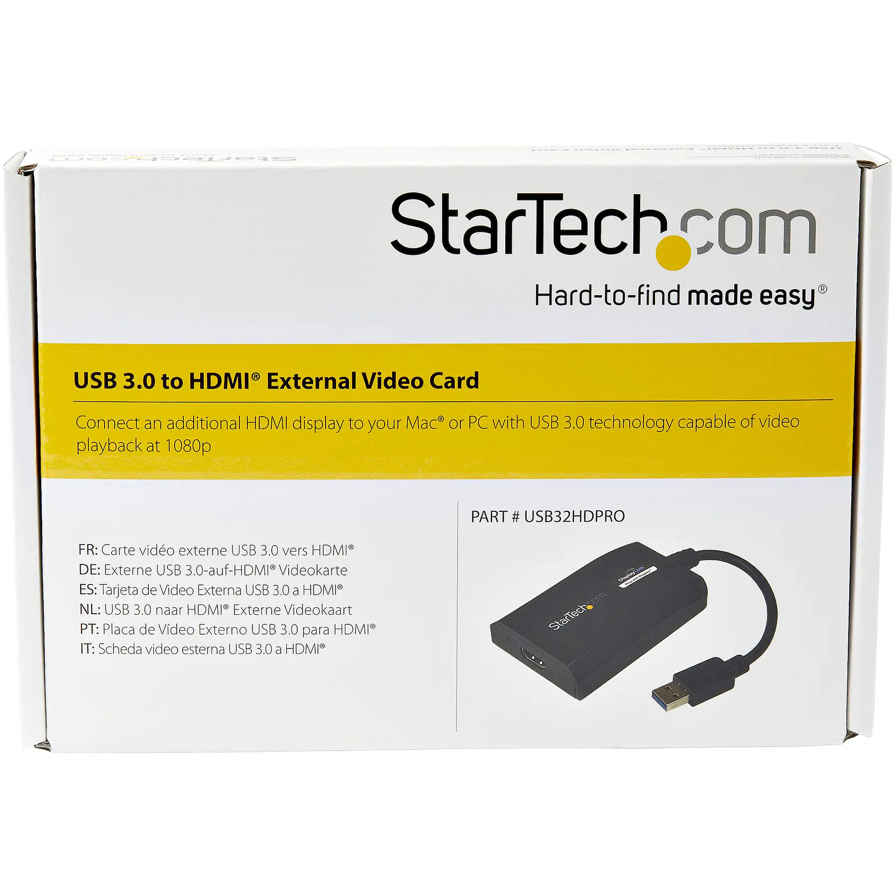 StarTech Adaptador USB 3.0 HDMI Certificado con DisplayLink