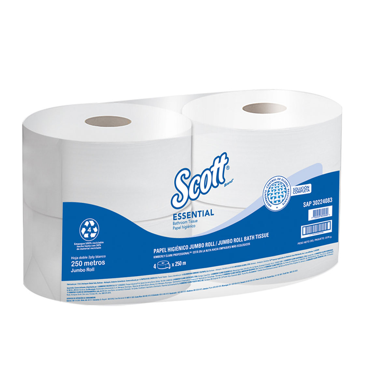 PAPEL HIGIENICO SCOTT JUMBO BRD D/H 250 MT X 4 UN