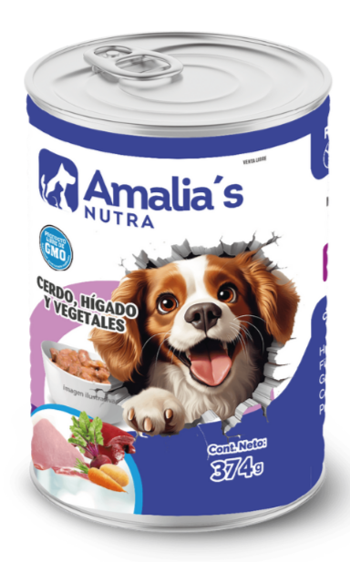Comida Húmeda Amalia´s Nutra - Cerdo, Hígado y Vegetales
