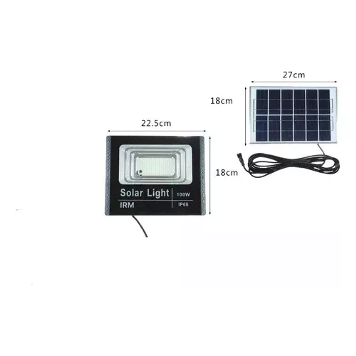 Lampara Solar Led Con Panel Solar De 40w 100w Irm | Click Ventas