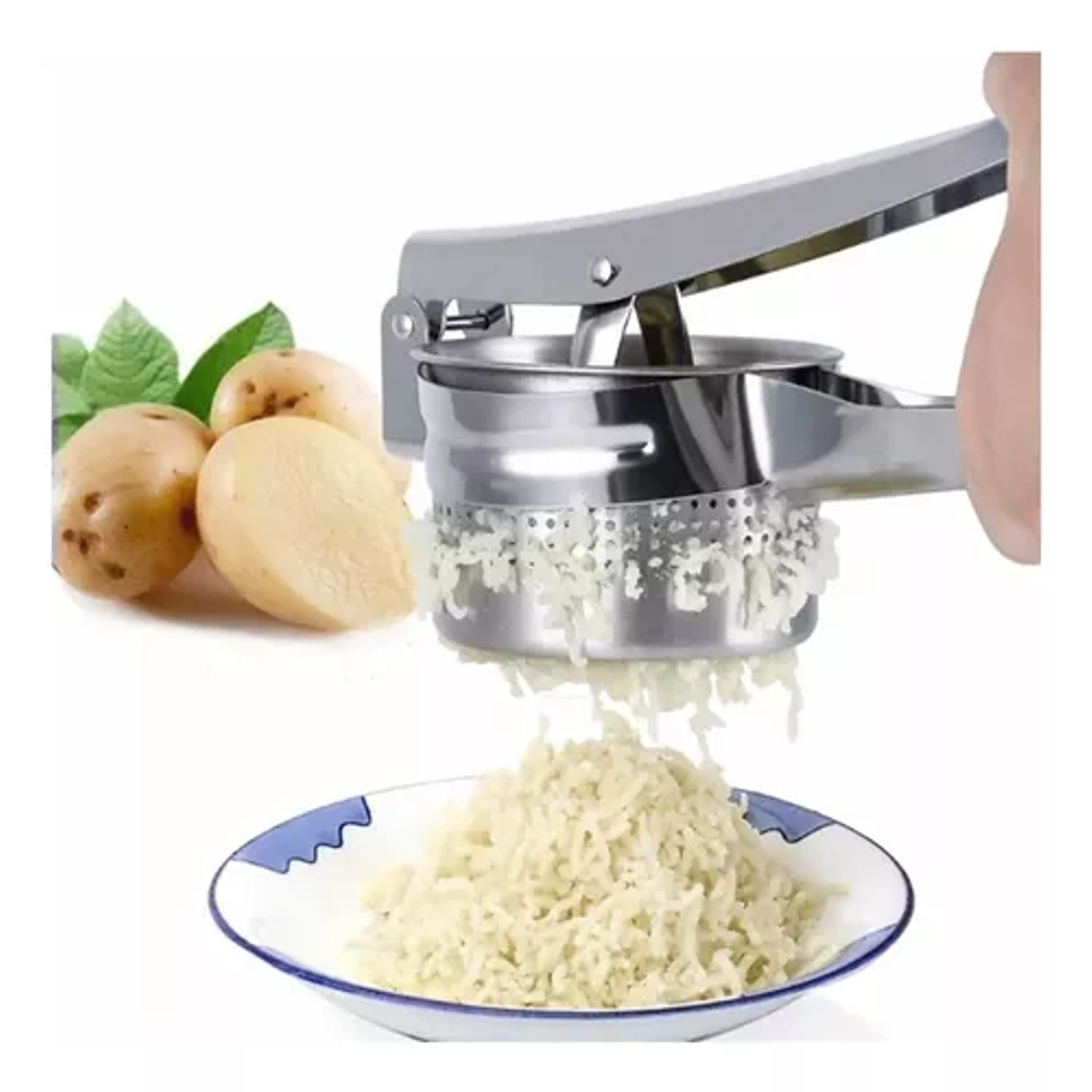Prensador Aplastador Para Papas Frutas Y Verduras De Acero I | Click Ventas