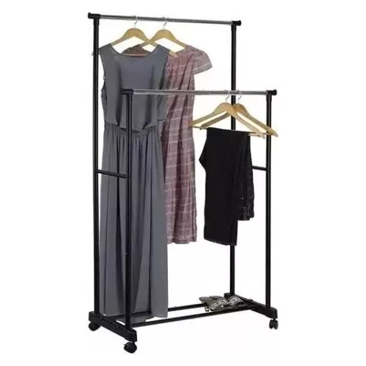 Perchero Metálico Doble Con Ruedas | Click Ventas