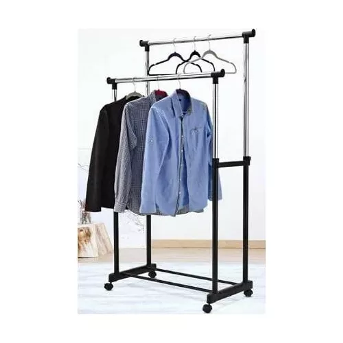 Perchero Metálico Doble Con Ruedas | Click Ventas