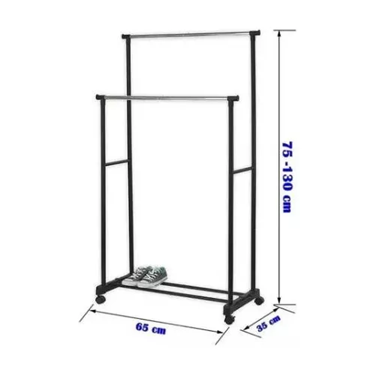 Perchero Metálico Doble Con Ruedas | Click Ventas