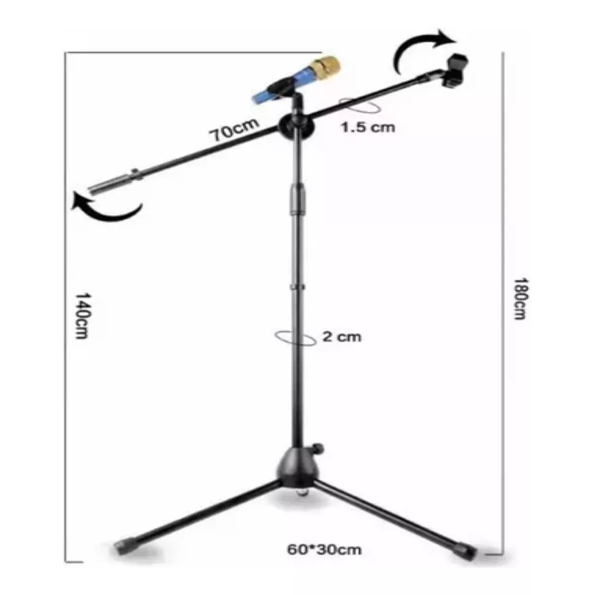 Soporte Para Micrófono Atril Con Boom Profesional | Click Ventas
