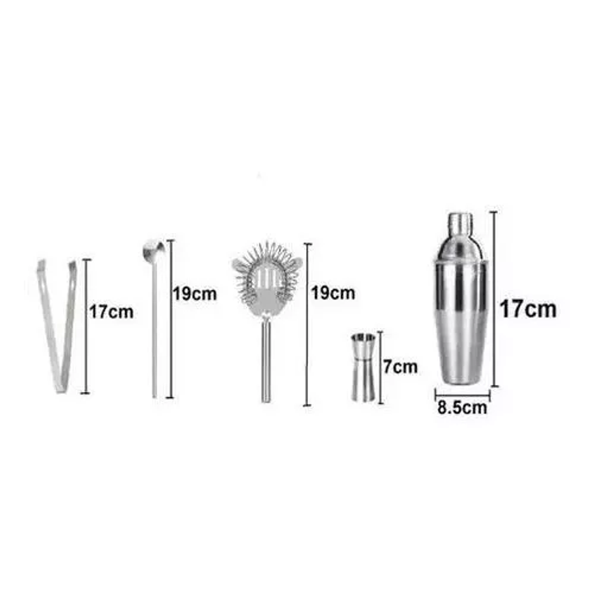 Set Coctelera 5 Piezas Acero Inoxidable Coctel Tragos | Click Ventas