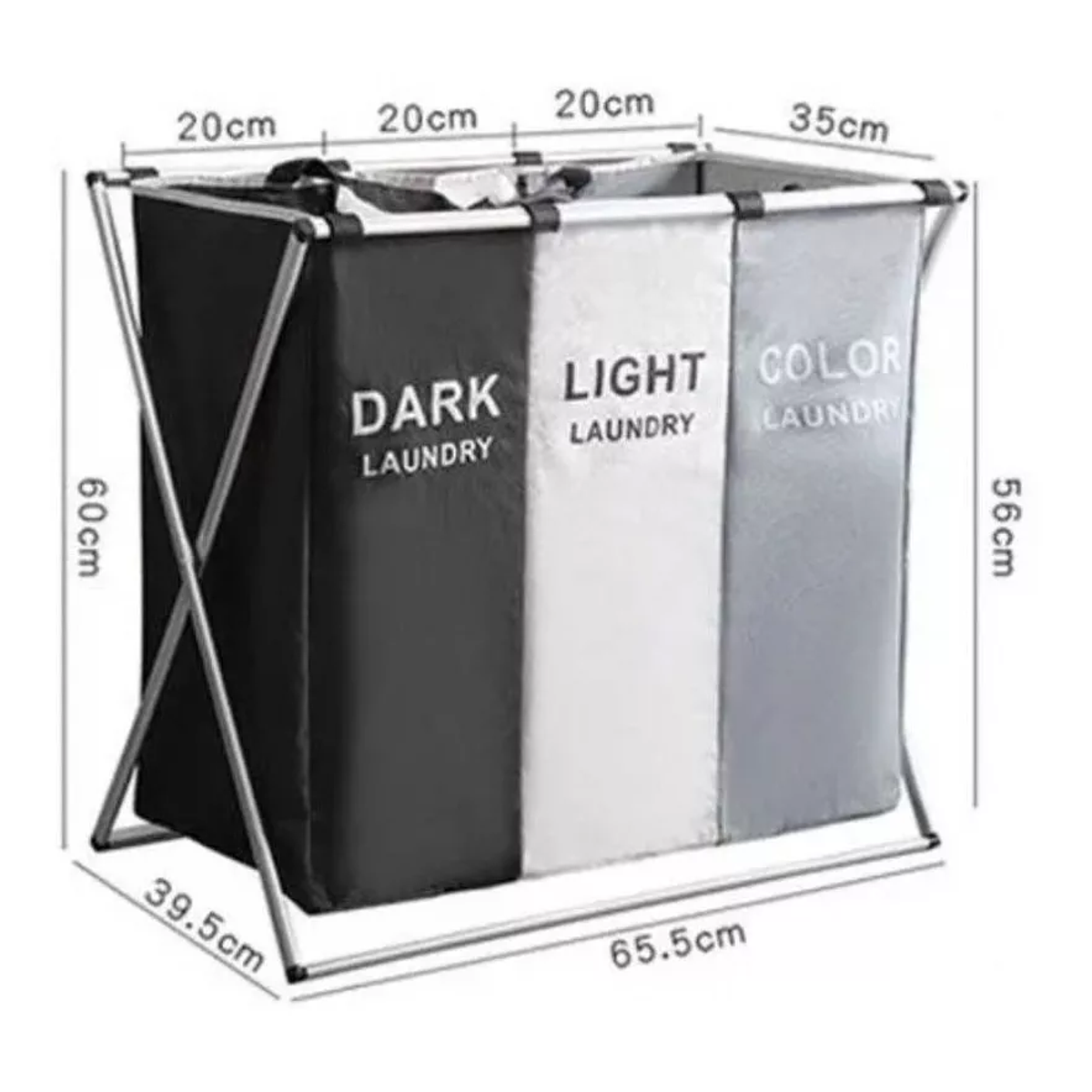 Cesta De Ropa Plegable Canasto 3 Compartimiento Lavanderia | Click Ventas