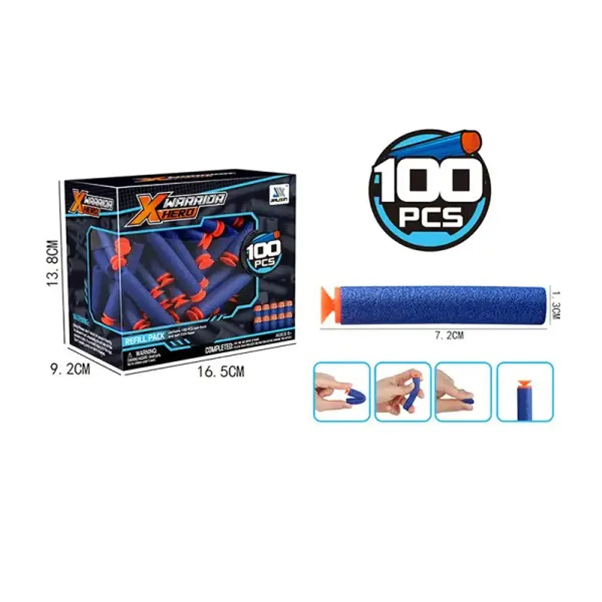 Dardos Bala De Juguete Nerf Espuma Para Pistolas 100pcs | Click Ventas