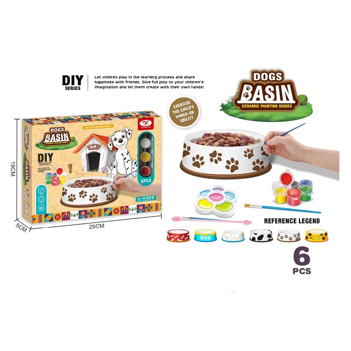 Set 6 Piezas Cuenco De Ceramica Para Pintar Creatividad Niño | Click Ventas