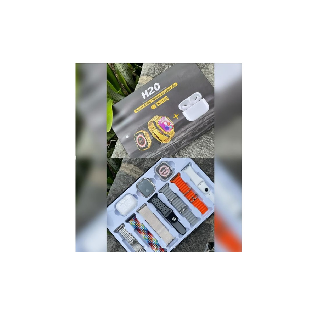 Reloj Smartwatch H20 Set 10 En 1 + Audífonos Inalámbricos | Click Ventas