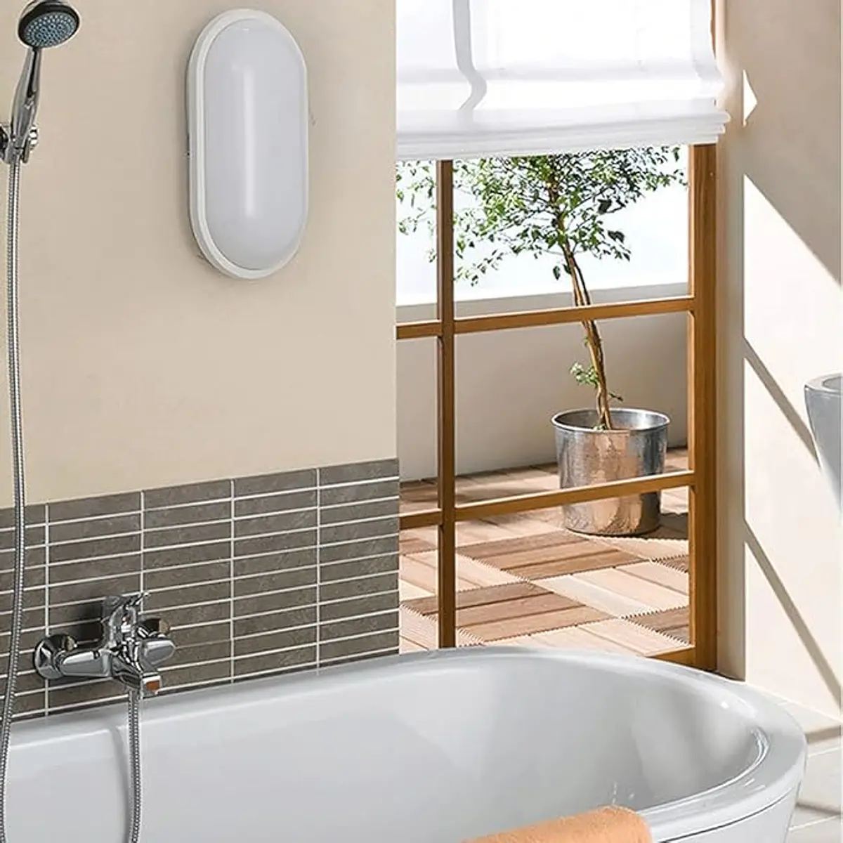 Lampara Aplique De Techo Pared Vapoleta Ovalada Blanco | Click Ventas