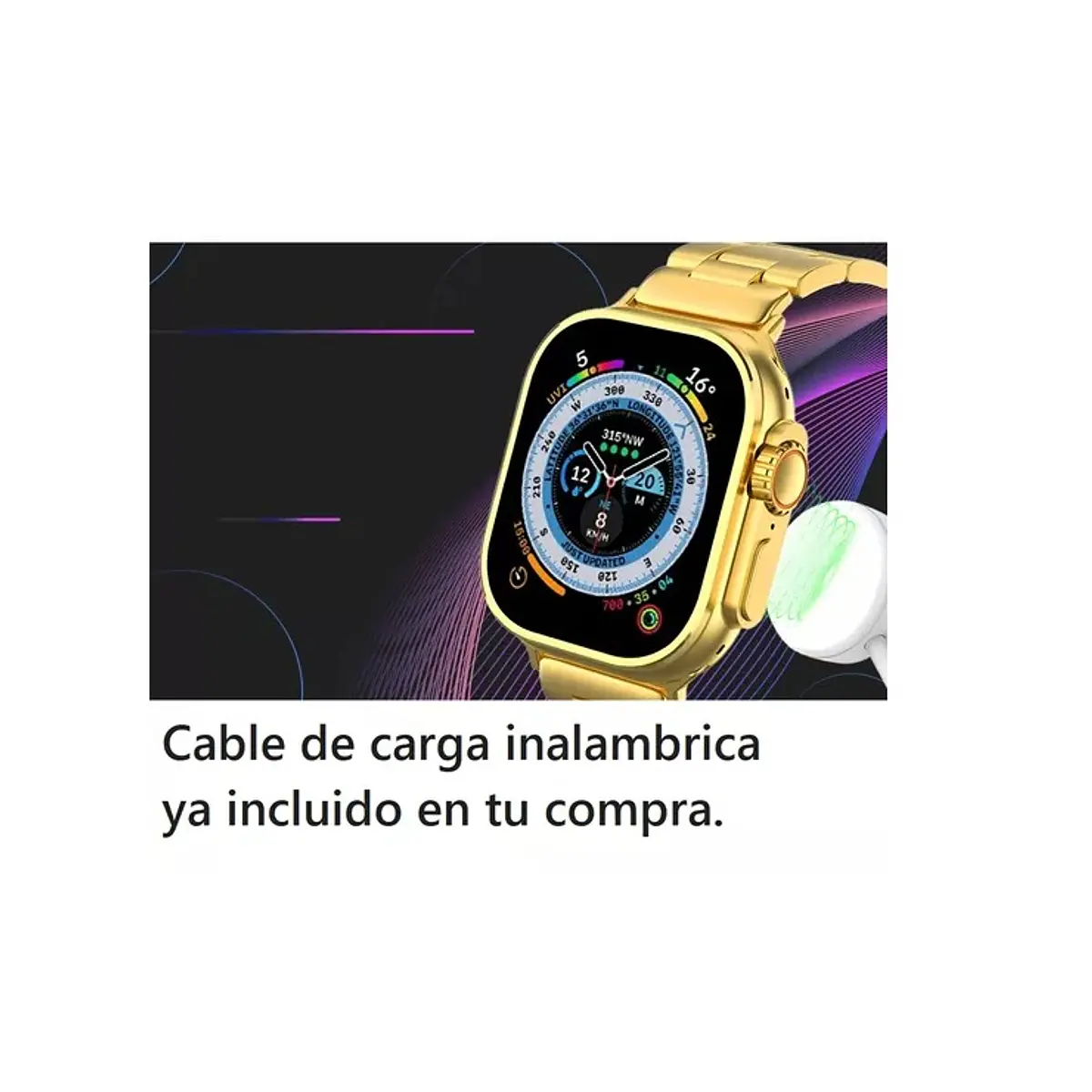 Reloj Smartwatch Inteligente X90 Ultra Max 2 Acero Dorado | Click Ventas