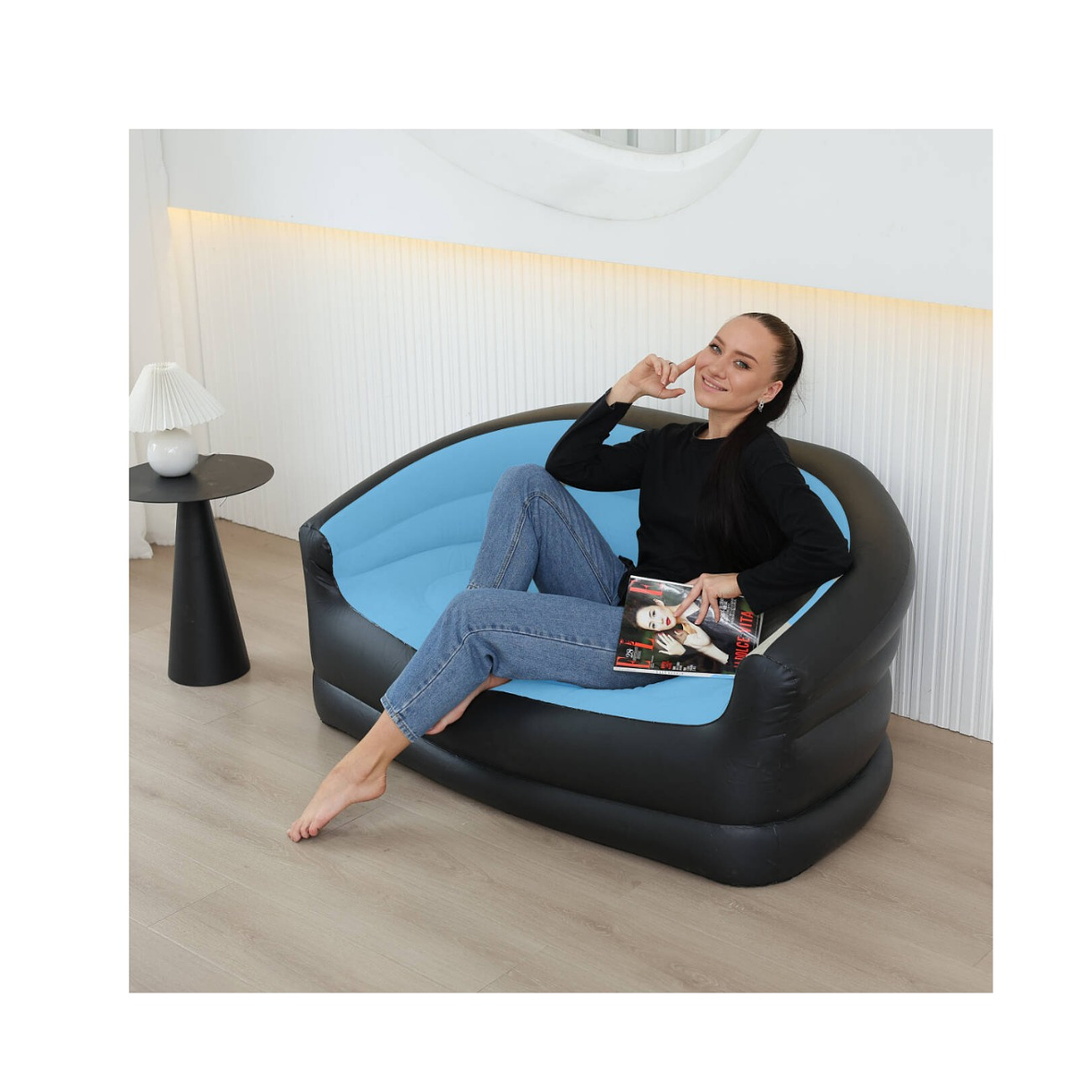 Mueble Inflable Para 2 Personas Color Azul CN | Click Ventas