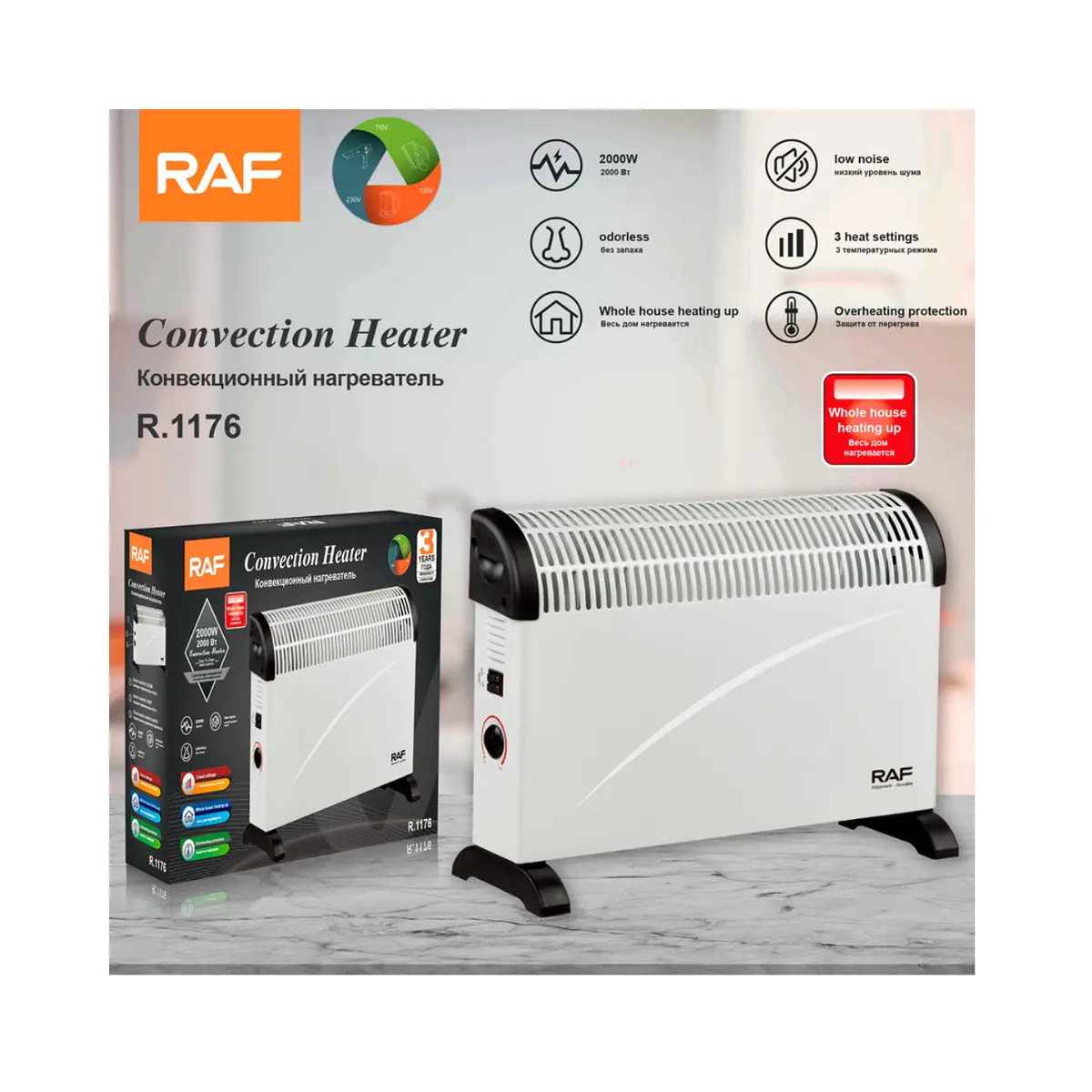 Calefactor De Convección 2000w Raf1176 | Click Ventas