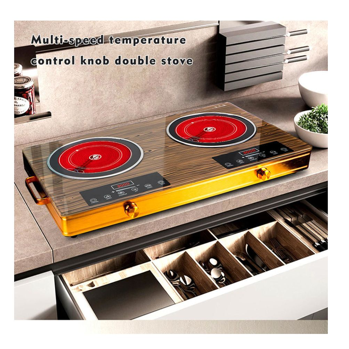 Cocinilla Infrarroja Encimera 2 Plato Estufa Eléctrica 3500w | Click Ventas