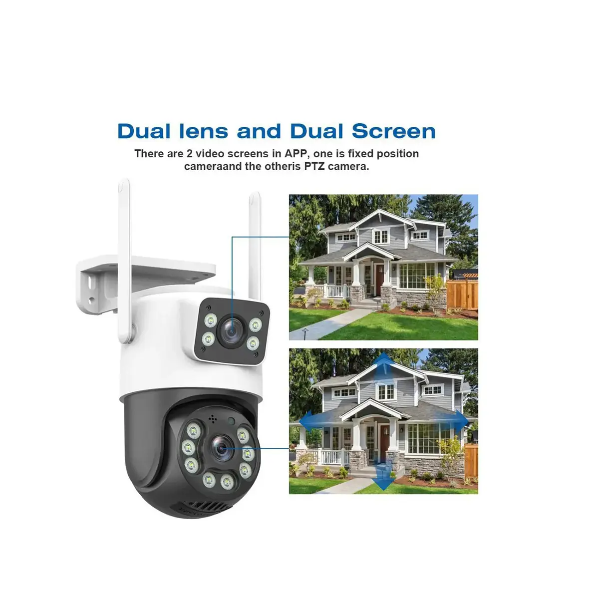 Camara De Seguridad Doble Ip66 2 Antena Wi-fi 360° App Icsee | Click Ventas