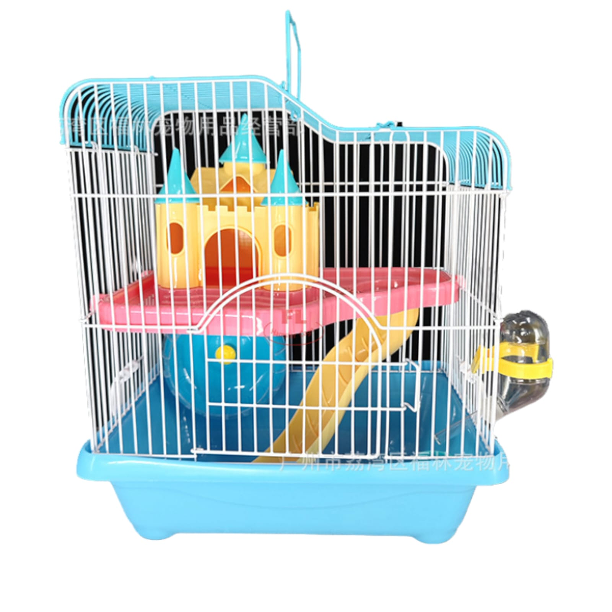 Jaula Dos Pisos Con Castillo Para Hámster, Cuy Erizo Jerbos